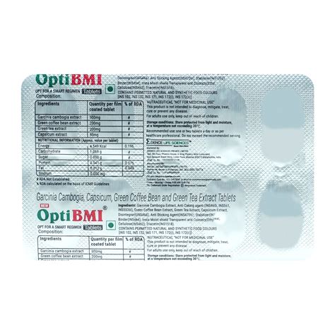Opti Bmi New Tablet 10s Price Uses Side Effects Composition