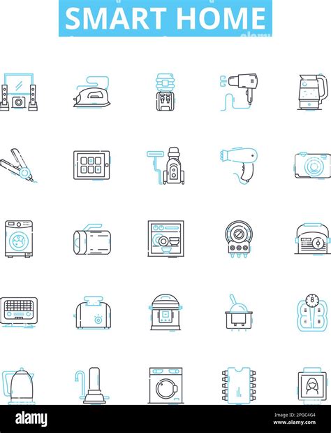 Smart Home Vector Line Icons Set Smart Home Automation Smartphones