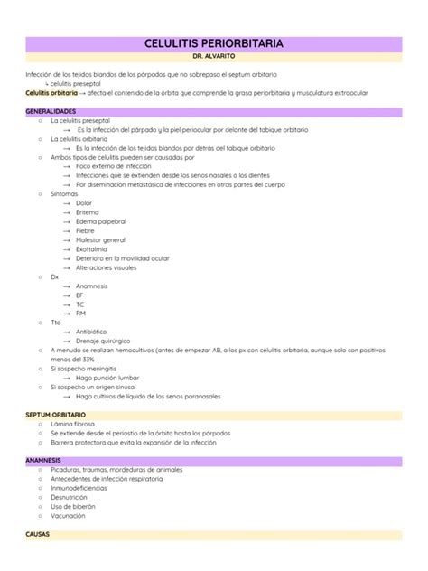 Celulitis Periorbitaria Pdf Penicilina Meningitis