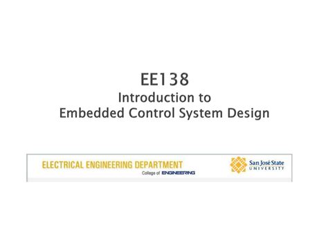 Ppt Ee138 Introduction To Embedded Control System Design Powerpoint