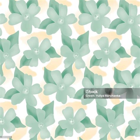 원활한 꽃 패턴 흰색 배경에 추상적인 배열의 귀여운 파란색 꽃이 있는 오래된 Ditsy 프린트 벡터 일러스트 레이 션입니다 0명에 대한 스톡 벡터 아트 및 기타 이미지