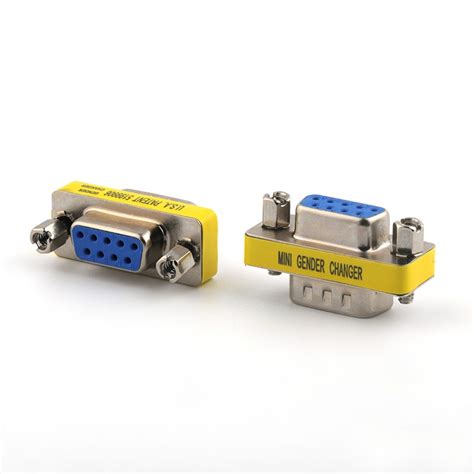 Dual Row D SUB DB9 Female To DB9 Male Adapter