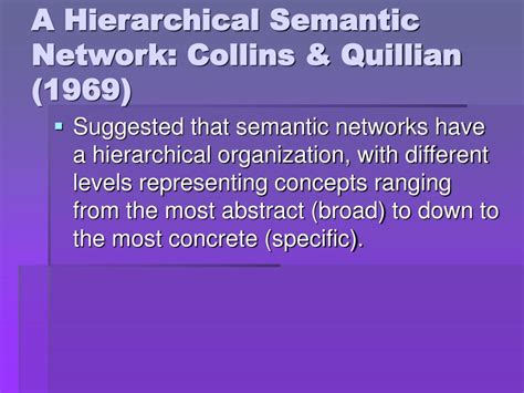 Ppt Semantic Memory Collins And Quillian Powerpoint Presentation Id107888
