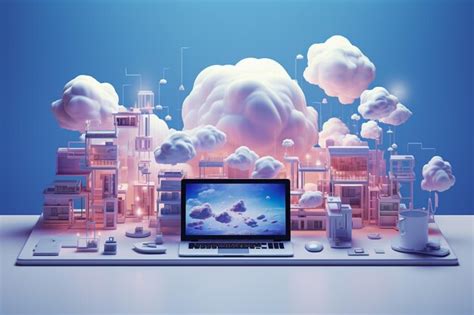 Premium Ai Image Iot 3d Cloud Computing Hosting Technology With