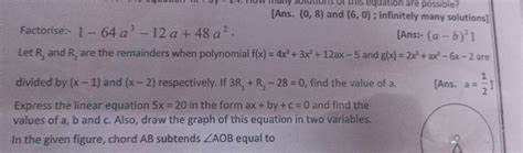 Factorise 1−64a3−12a 48a2 [ans 0 8 And 6 0 Infinitely Many Solut