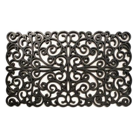 Calloway Mills Silver Scroll Rubber Outdoor Doormat 18 X 30
