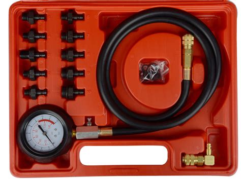 12pcs Engine Oil Pressure Test Tool Kit Tester Gauge Diagnostic Auto T