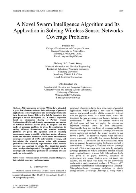 Pdf A Novel Swarm Intelligence Algorithm And Its Application In