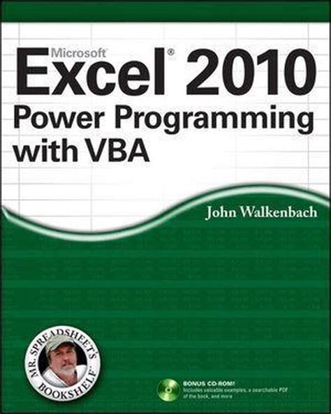 Excel 2010 Power Programming With Vba 9780470475355 J Walkenbach