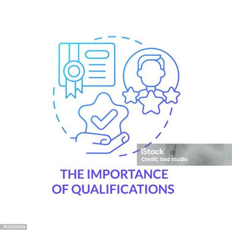 Ilustración De Importancia Del Icono De Concepto De Gradiente Azul De Las Cualificaciones Y Más