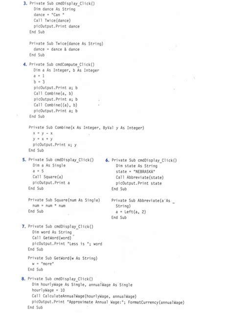 Solved 3 Private Sub Cmddisplayclick Dim Dance As String