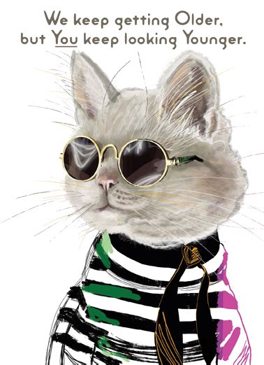 Funny Birthday Card So Uncool Cat From