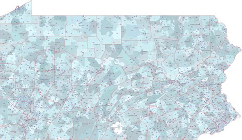 Pa Zip Code Map With Cities Counties Your Vector