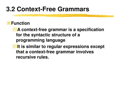 Ppt Chapter 3 Context Free Grammars And Parsing Powerpoint