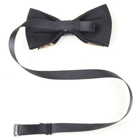 Badu Bg Бутикови папийонки с метална глава за младоженци Мъже Жени Двуслойна пеперуда Плътна