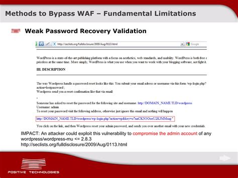 Methods To Bypass A Web Application Firewall Eng Ppt