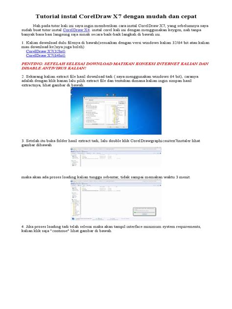 Tutorial Instal Coreldraw X7 Dengan Mudah Dan Cepat Pdf Game And Aktivitas Teknologi And Rekayasa