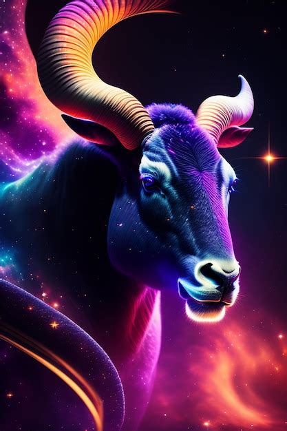 Premium Ai Image Purple Bull With A Purple Background