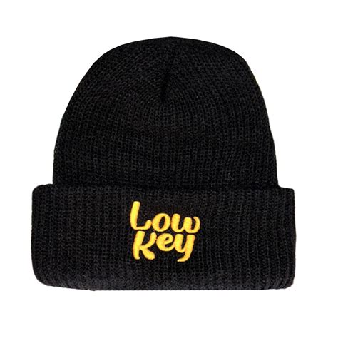 Low Key Stacked Logo Black Beanie Low Key Skate Shop