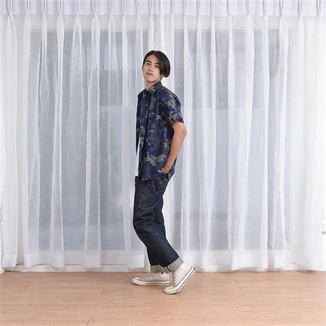 Mr690 เสื้อเชิ้ตผู้ชายแขนสั้น ลายพราง Camo Stripe สีม่วงเขียว Mr Maker