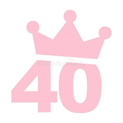 Ilustración Vectorial Del Icono De Imagen De Clip Rosa De 40 Cumpleaños