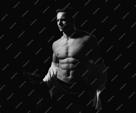 Muskulöser Typ Mit Sexy Oberkörper Starker Mann Der Seinen Perfekten
