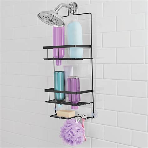 Mainstays Hanging Shower Caddy With 2 Shelves Soap Tray Hooks Durable