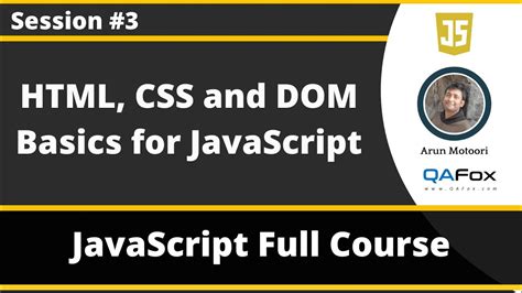 Html Css And Dom Basics For Javascript Javascript For Beginners