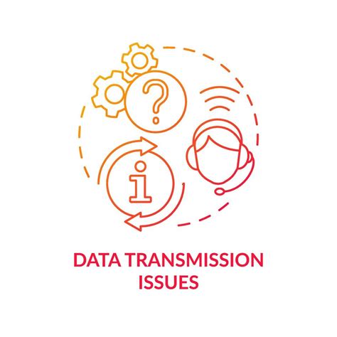 Data Transmission Issues Red Gradient Concept Icon Information Support Service Maas Issue