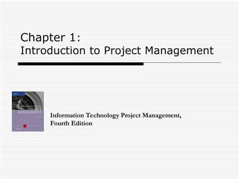 Ch01 Introduction To Project Managementppt Business Administration