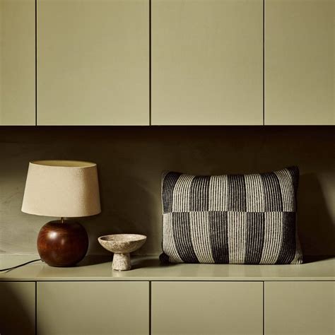 British Wool Tiles Cushion Bandw 55cm X 40cm Glassette