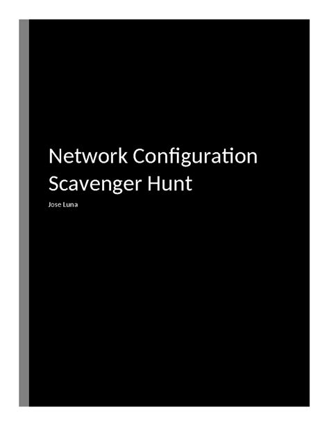 Cyb 210 Network Configuration Scavenger Hunt Network Configuration