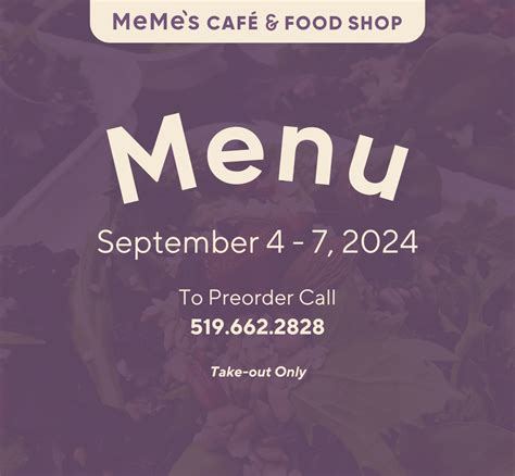September 4 7 Menu Memes Café