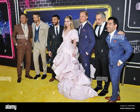 The Cast Of Pokemon Detective Pikachu L R Ken Watanabe Ryan Reynolds