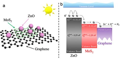 Schematics Of Heterostructures And Electron Transfer In Photocatalytic