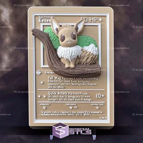 Pokemon 3d Card Collection Eevee Stl Specialstl