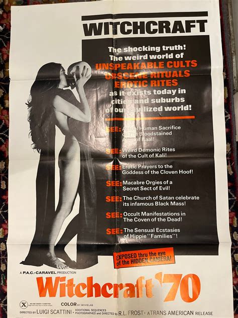 Witchcraft 70 Movie Poster Rare 1970 Cult Cinema One Sheet Us Theater