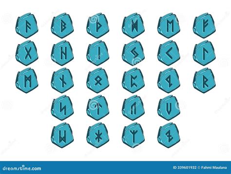 Rune Alphabet Illustration Element Set Stock Vector Illustration Of