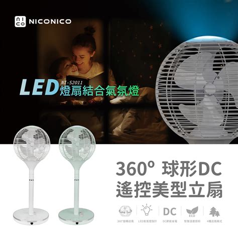 贈風扇防塵套 【niconico】360度球形dc遙控美型立扇 Ni S2011 電風扇 現貨兩色 － 松果購物