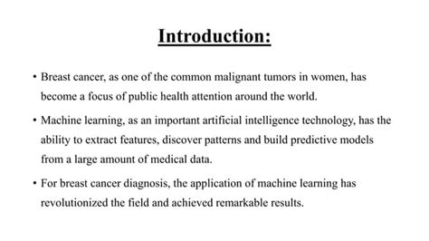 Project Ppt On Breast Cancer Prediction Using Ml Pptx