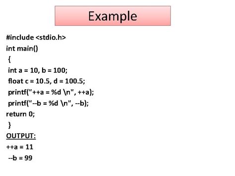 Types Of Operators Arithmetic Operators Increment And Decrement