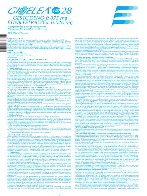 Prospecto Ginelea 28 Pdf