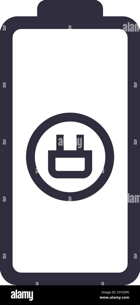Minimalist Vector Illustration Of A Battery Icon With A Plug Symbol Representing The Charging