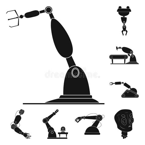 Vector Design Of Robot And Factory Sign Set Of Robot And Space Vector Icon For Stock Stock