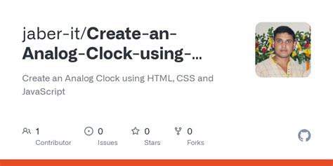 GitHub Jaber It Create An Analog Clock Using HTML CSS And JavaScript Create An Analog Clock