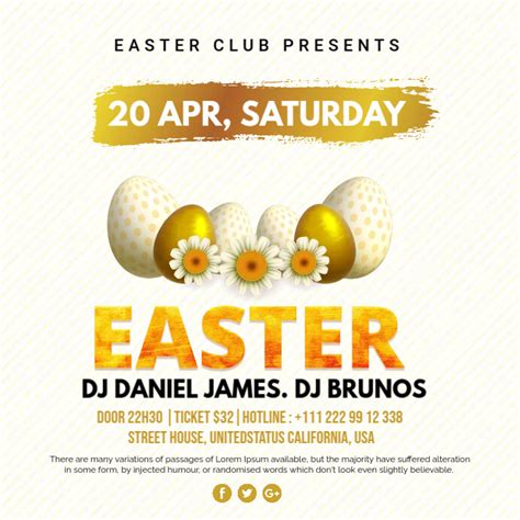 Plantilla De De Fiesta De Clebración De Pascua Postermywall
