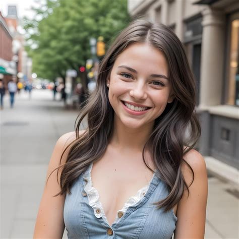 Premium Photo Beautiful Usa Girl Friendly Carefree Smile Looking Positive