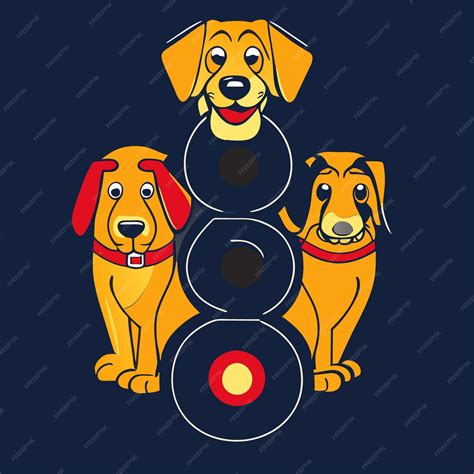 Premium Vector Canine Calculation Dog Characters Counting In Eps Format