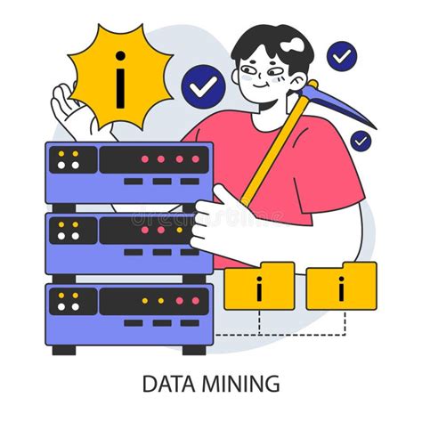 Data Mining An Expert Analyzing Servers For Valuable Insights Stock Vector Illustration Of