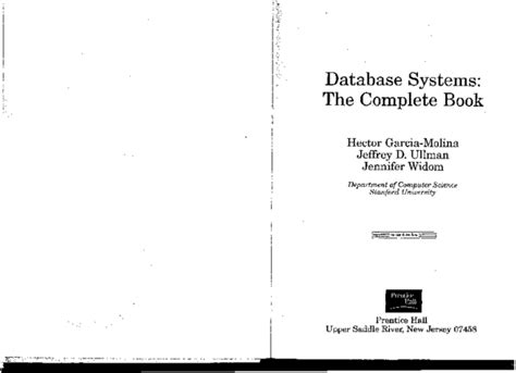 Pdf Database Systems The Complete Book